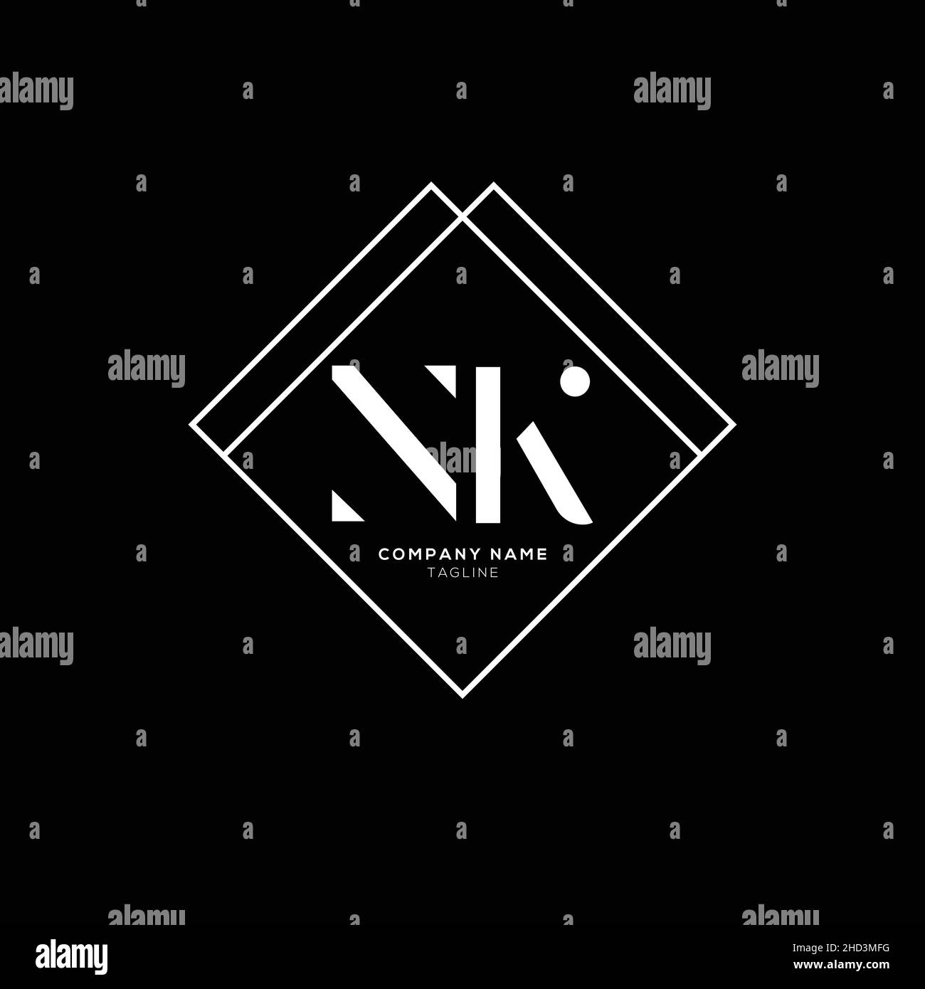 Attractive modern NK Letter Business Logo Design Alphabet Icon Vector ...