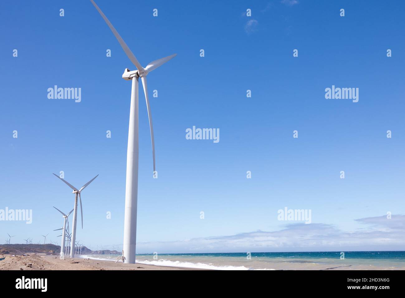 Beautiful Windmills landscape at Ilocos norte, Philippines Stock Photo ...