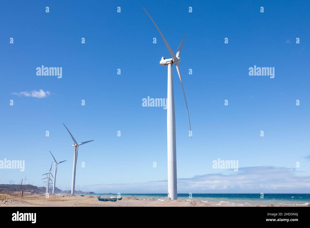 Beautiful Windmills landscape at Ilocos norte, Philippines Stock Photo ...