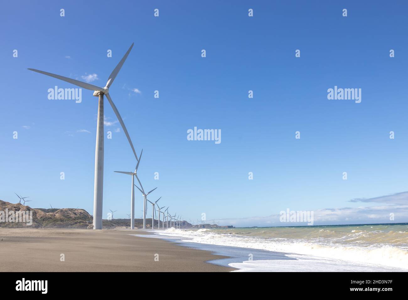 Beautiful Windmills landscape at Ilocos norte, Philippines Stock Photo ...