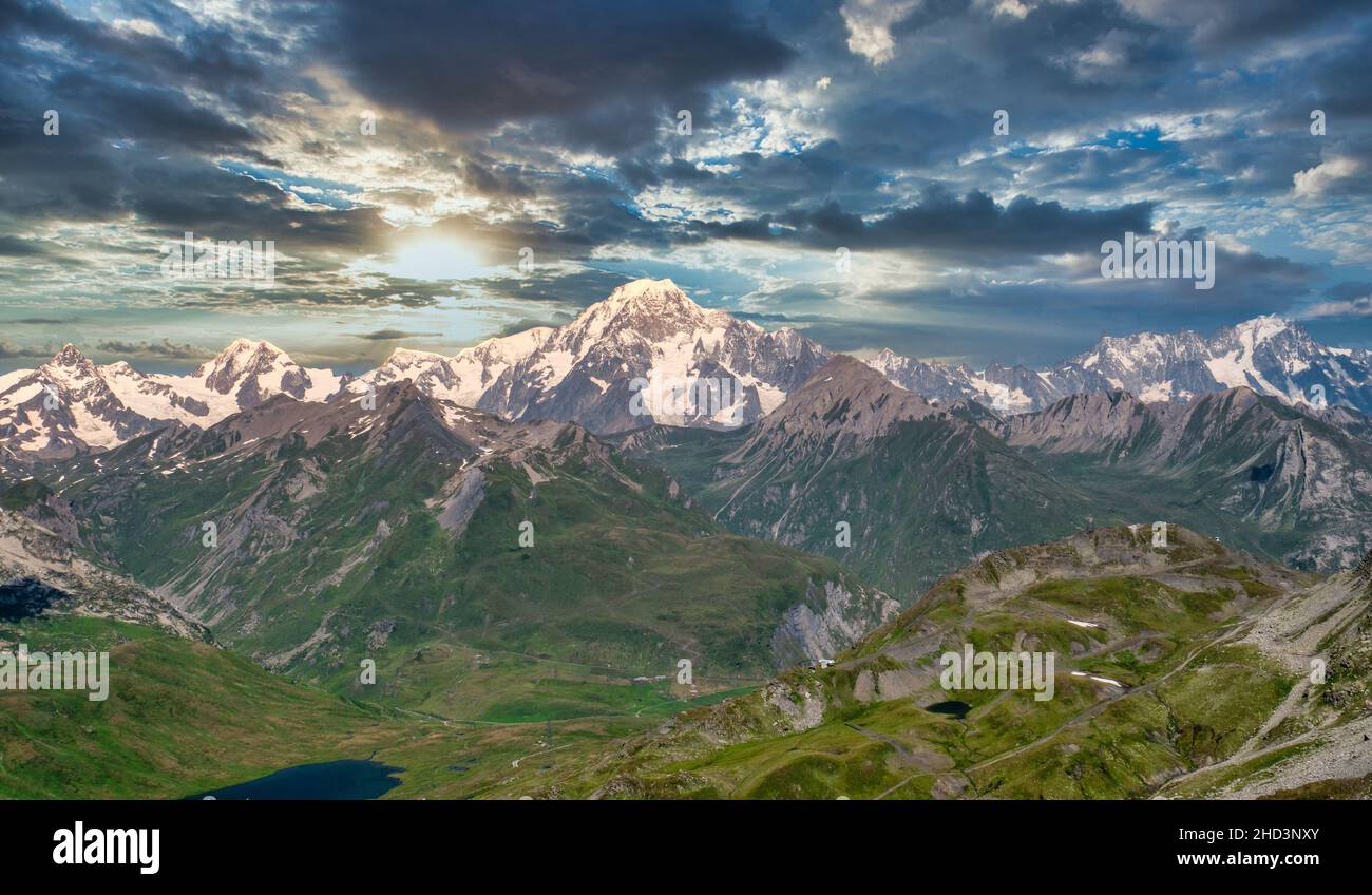 a view of Valley Col du Petit-Saint-Bernard Stock Photo - Alamy