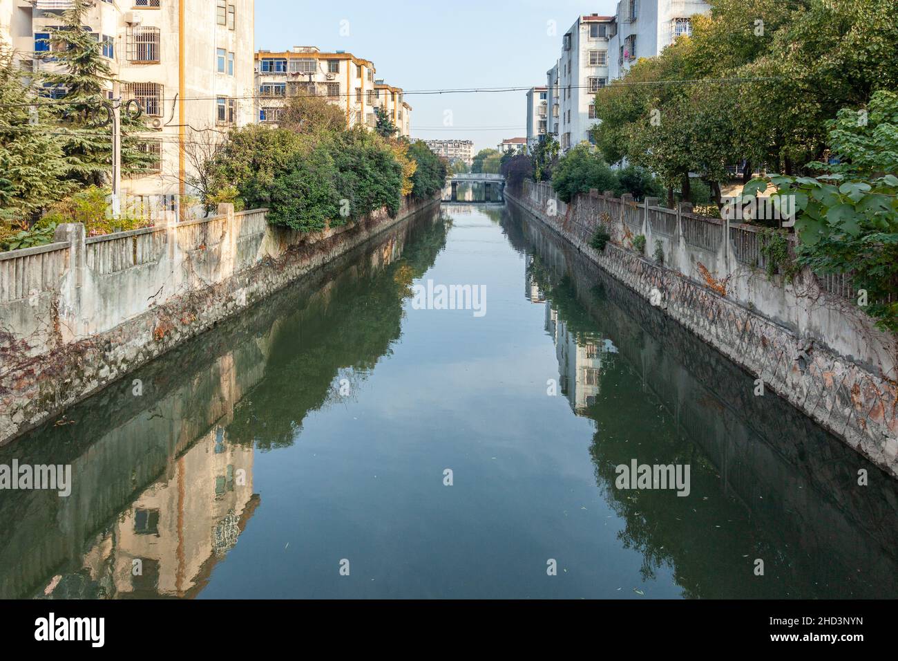 Urban canal in central Jiashan, China Stock Photo - Alamy