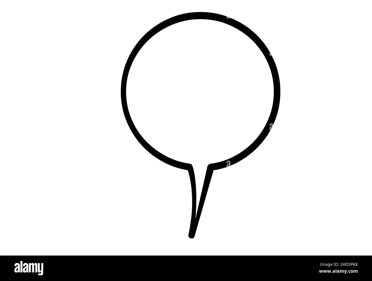 Blank speech circle bubble chat in white background. Comic speech round ...