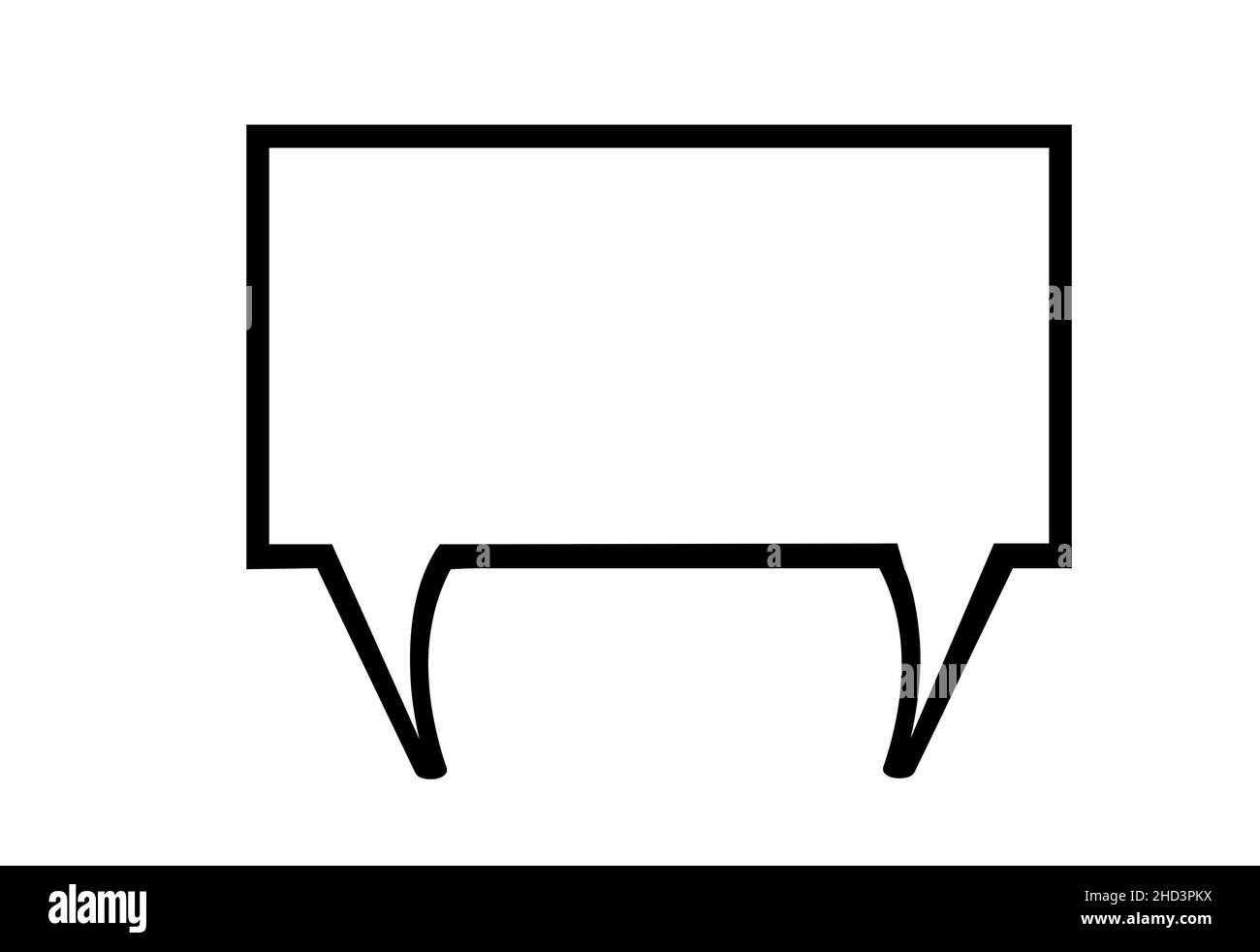 Blank speech rectangle bubble chat in white background. Comic speech ...