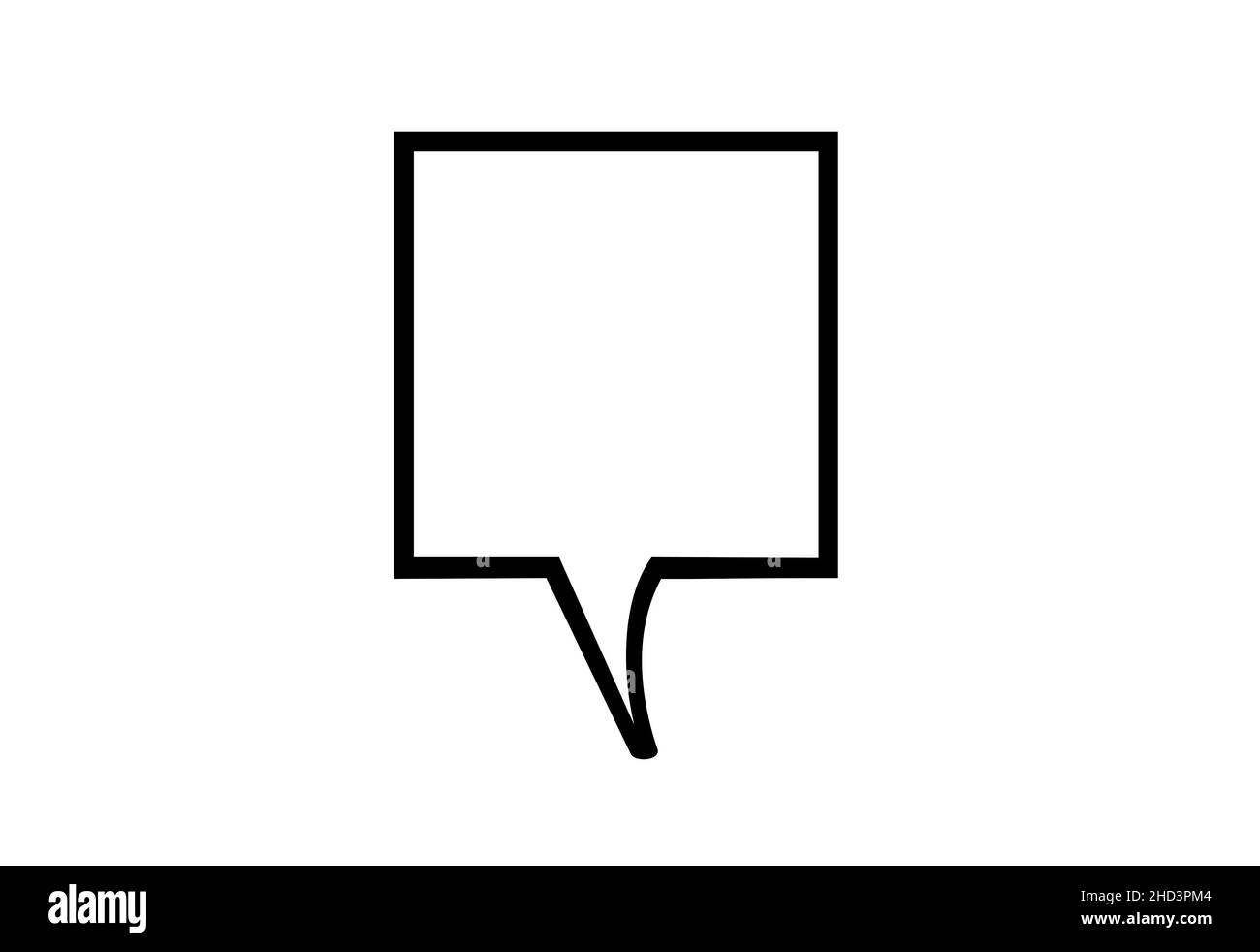 Blank speech rectangle bubble chat in white background. Comic speech ...