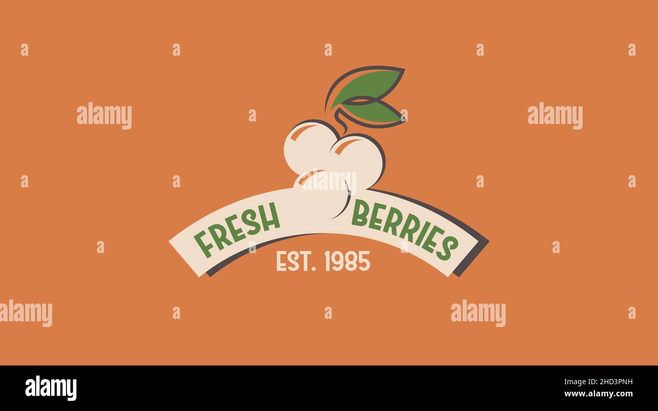 Fresh Berries Logo Design Concept in Retro Style Stock Vector Image ...