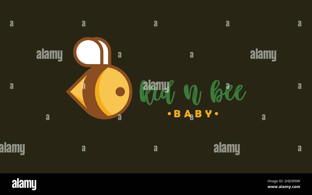Kid and Bee Logo Concept Vector. Animal Logo Template Vector Stock ...