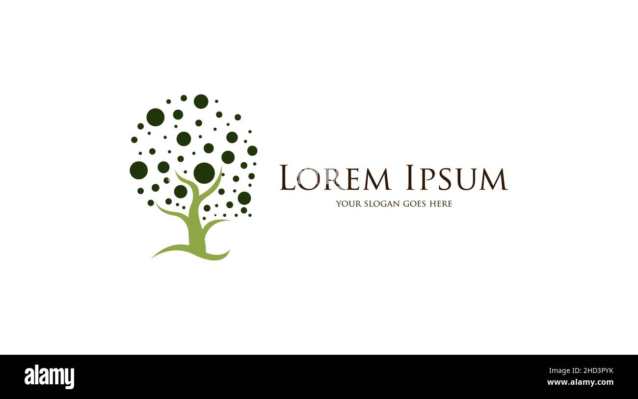 Natural Logo Concept of Tree Vector. Abstract Plant Logo Template Stock ...