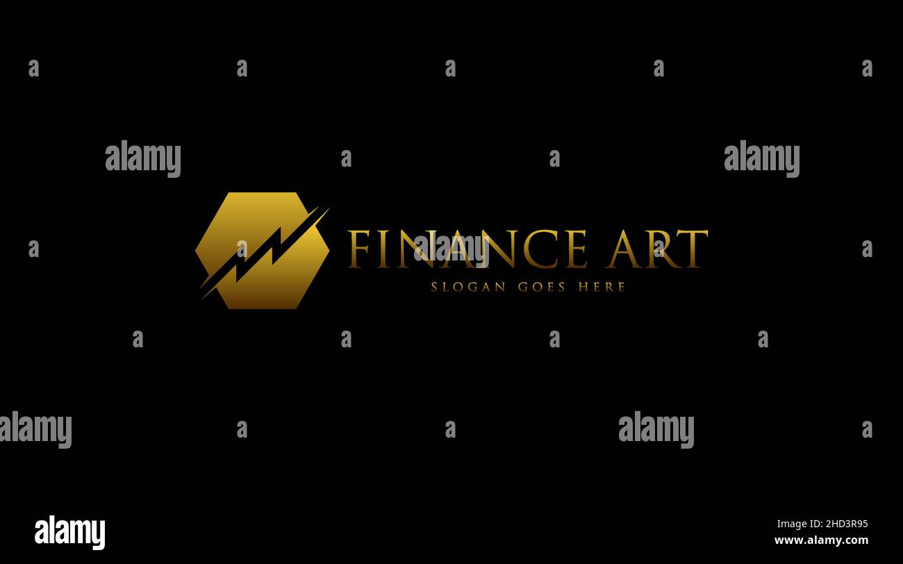 Business and Finance Logo Concept Vector Isolated in Black Background ...
