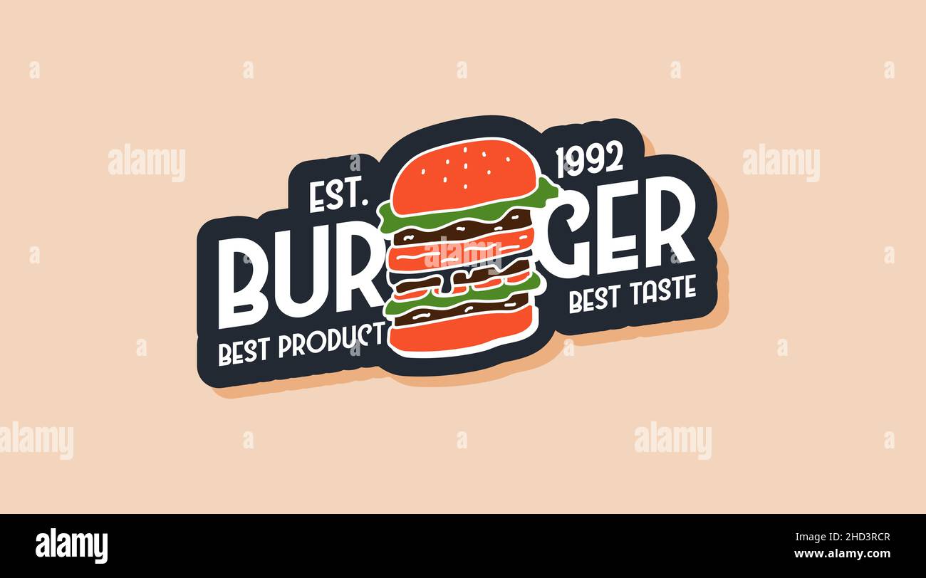 Burger Logo Template Vector. Fast Food Logo Design Concept Stock Vector ...