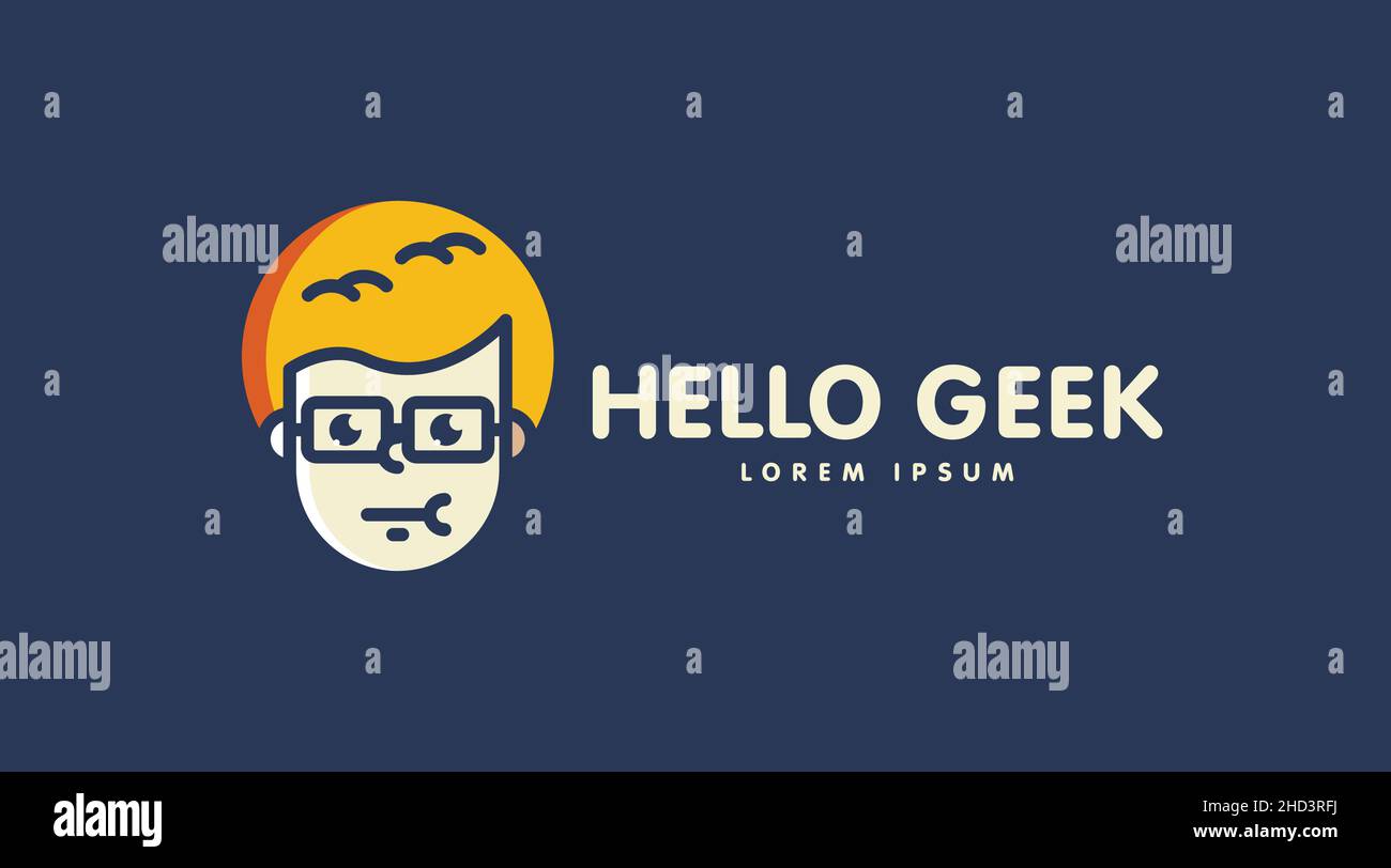Creative and Unique Geek Logo Concept. Geek People Logo Template Stock ...