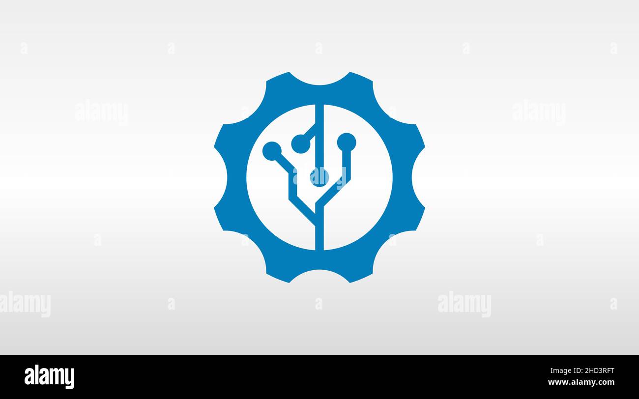 Abstract Logo Design of Circuit Board Isolated in White Background ...