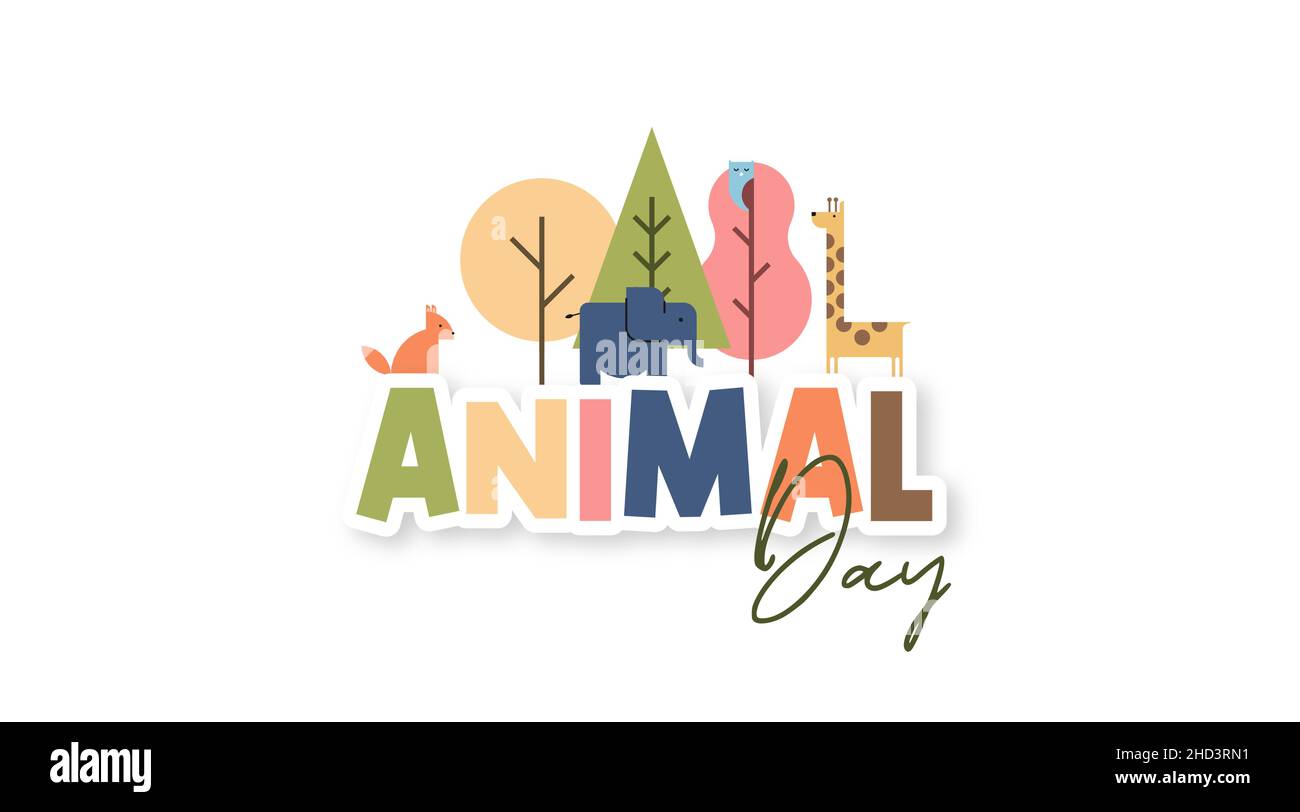 World animal day background illustration vector Stock Vector Image ...