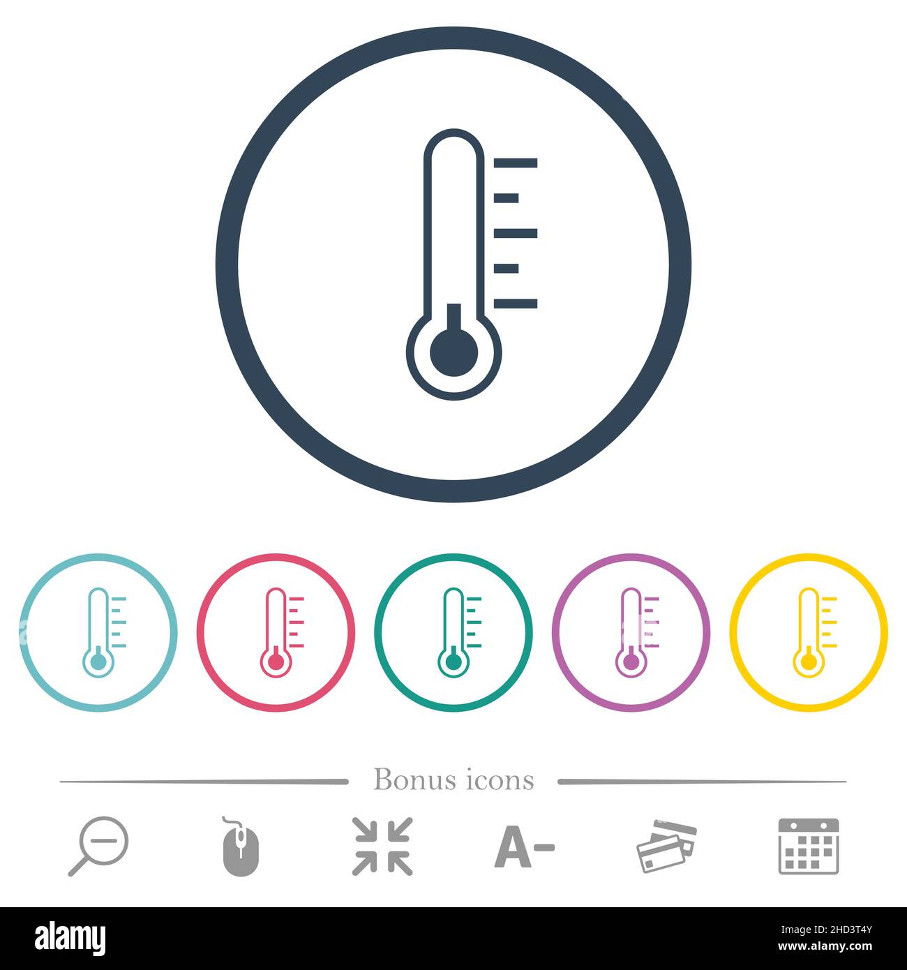 Thermometer cold temperature flat color icons in round outlines. 6 ...