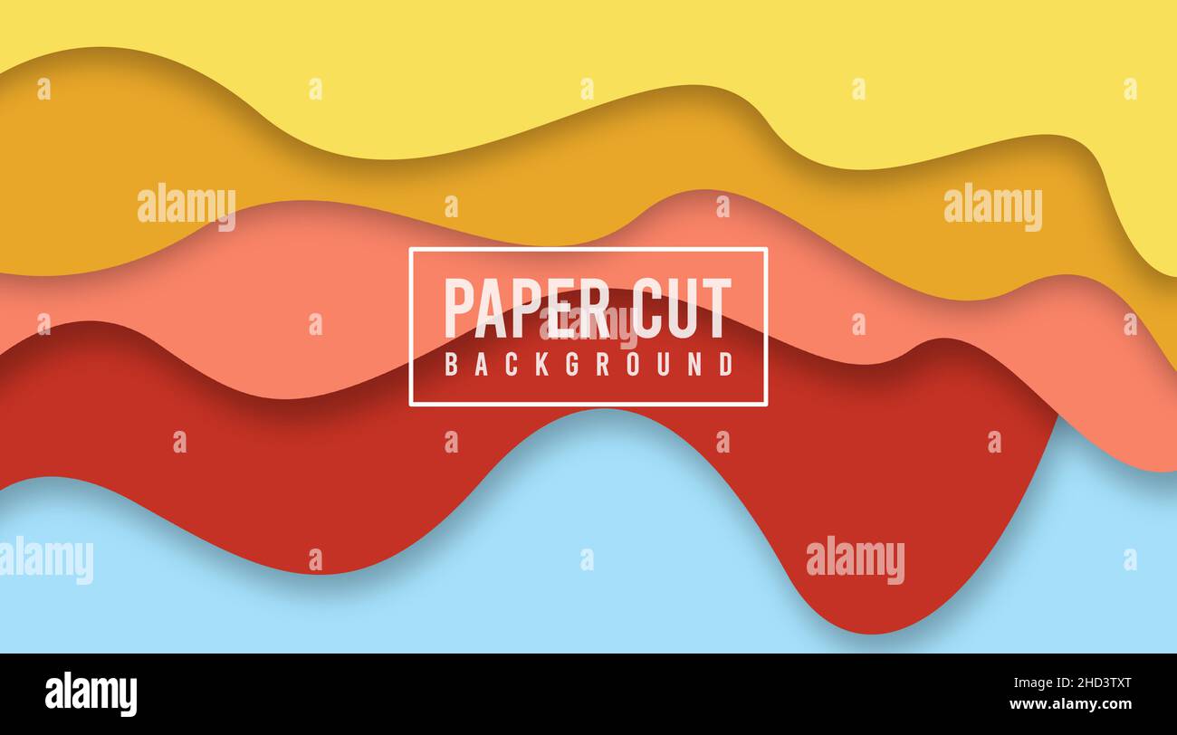 Colorful paper cut background illustration vector Stock Vector Image ...