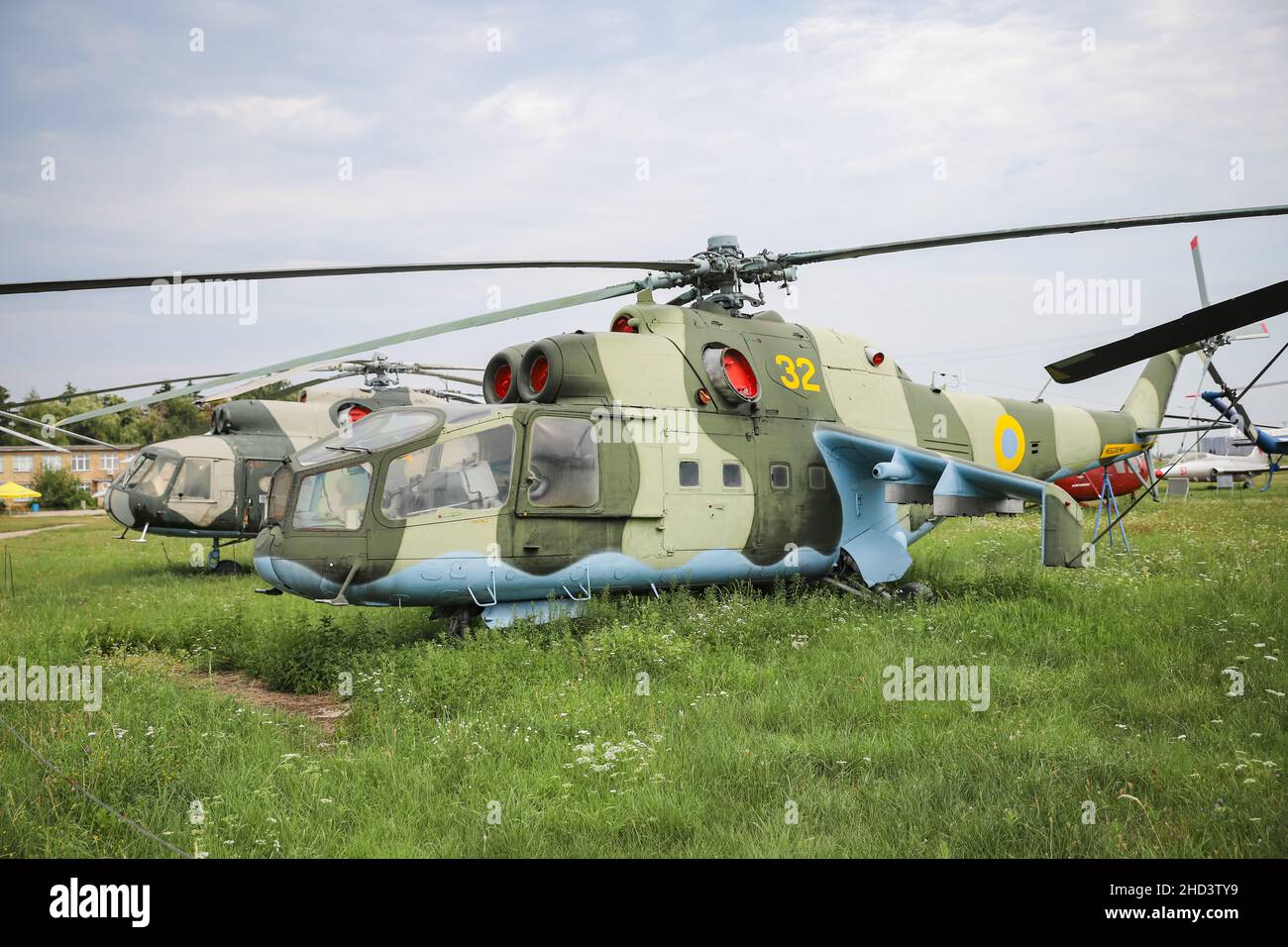 KIEV, UKRAINE - AUGUST 01, 2021: Ukrainian Air Force Mil Mi-24 Hind A ...