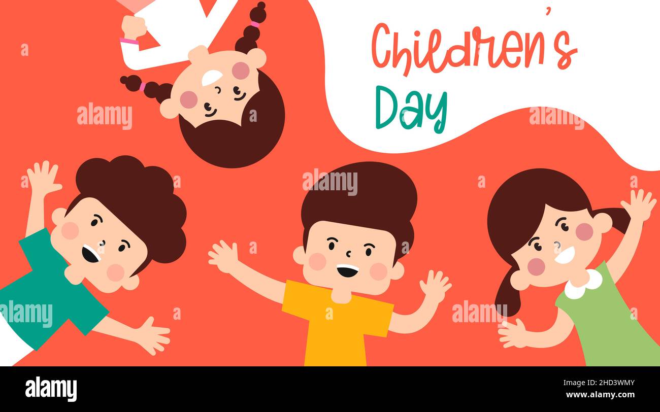 Happy children's day background illustration vector Stock Vector Image ...