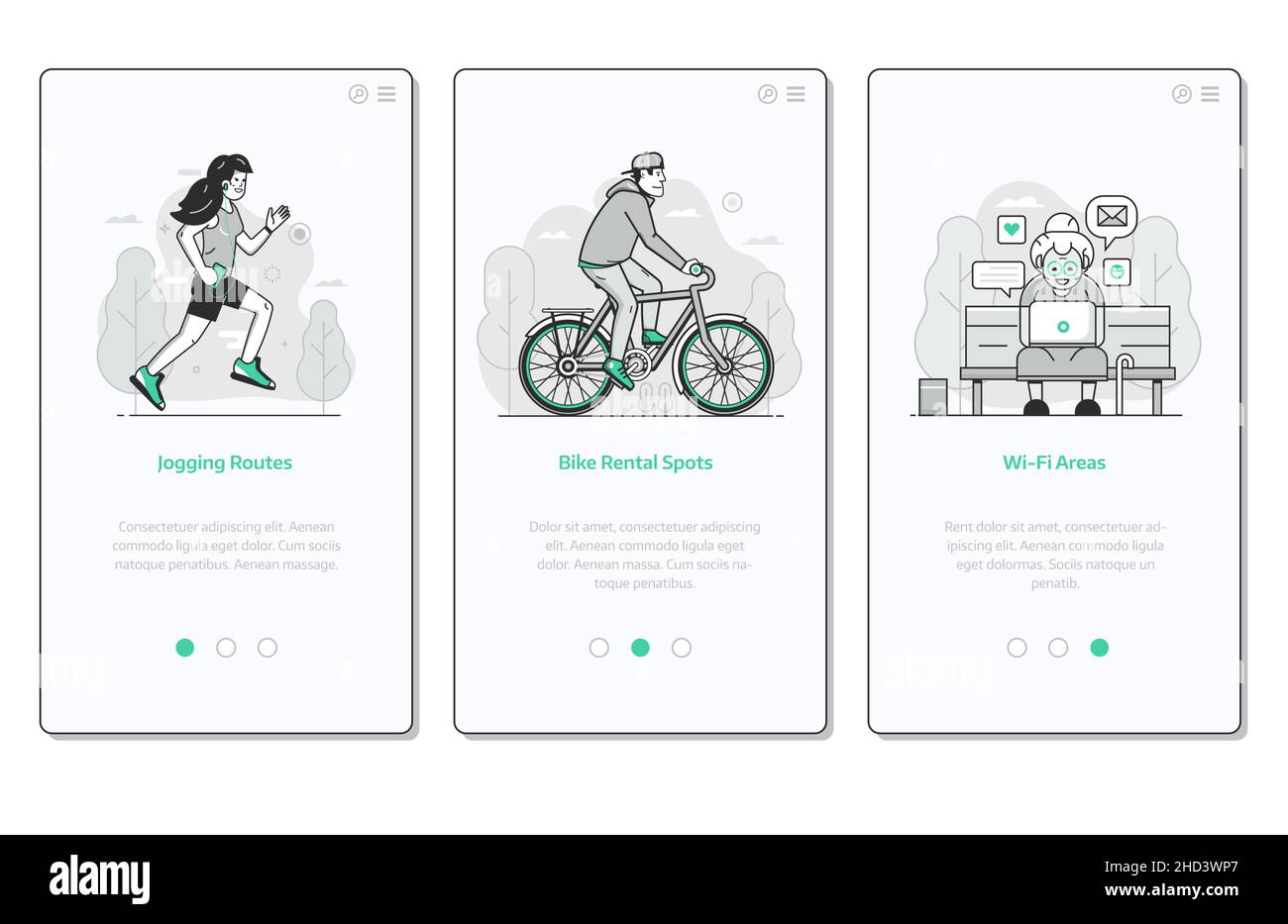 Marketing UI Screens in Line Art Design Stock Vector Image & Art - Alamy