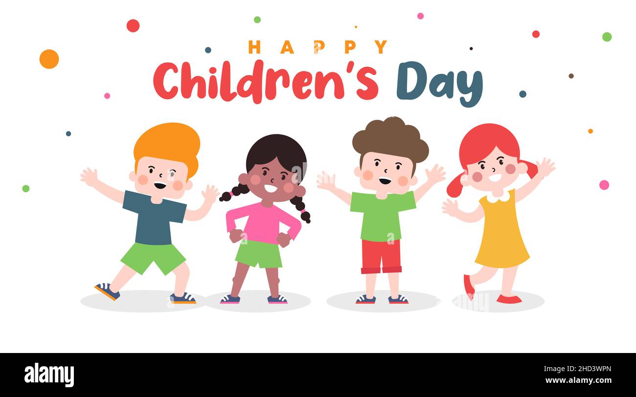 Happy children's day background illustration vector Stock Vector Image ...