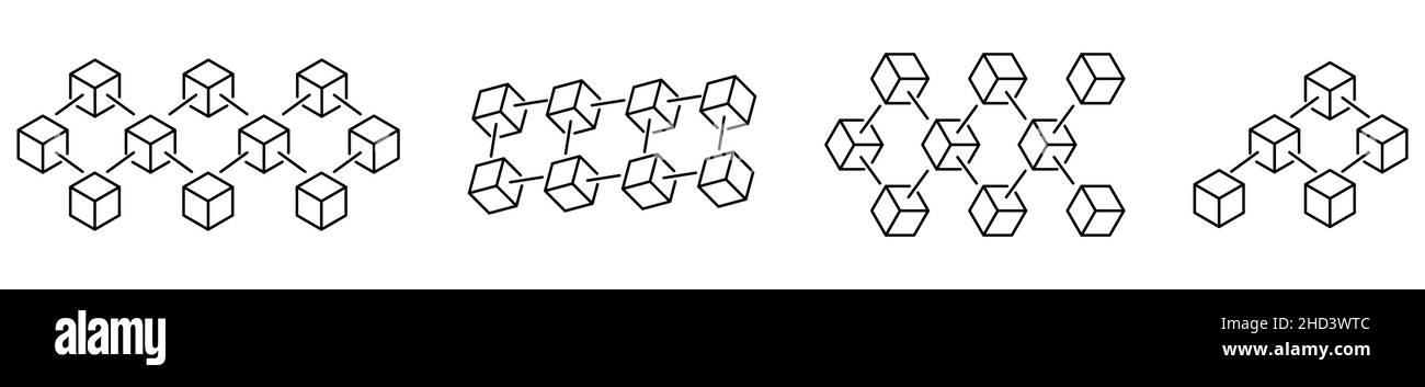 Blockchain icons set Stock Vector Image & Art - Alamy