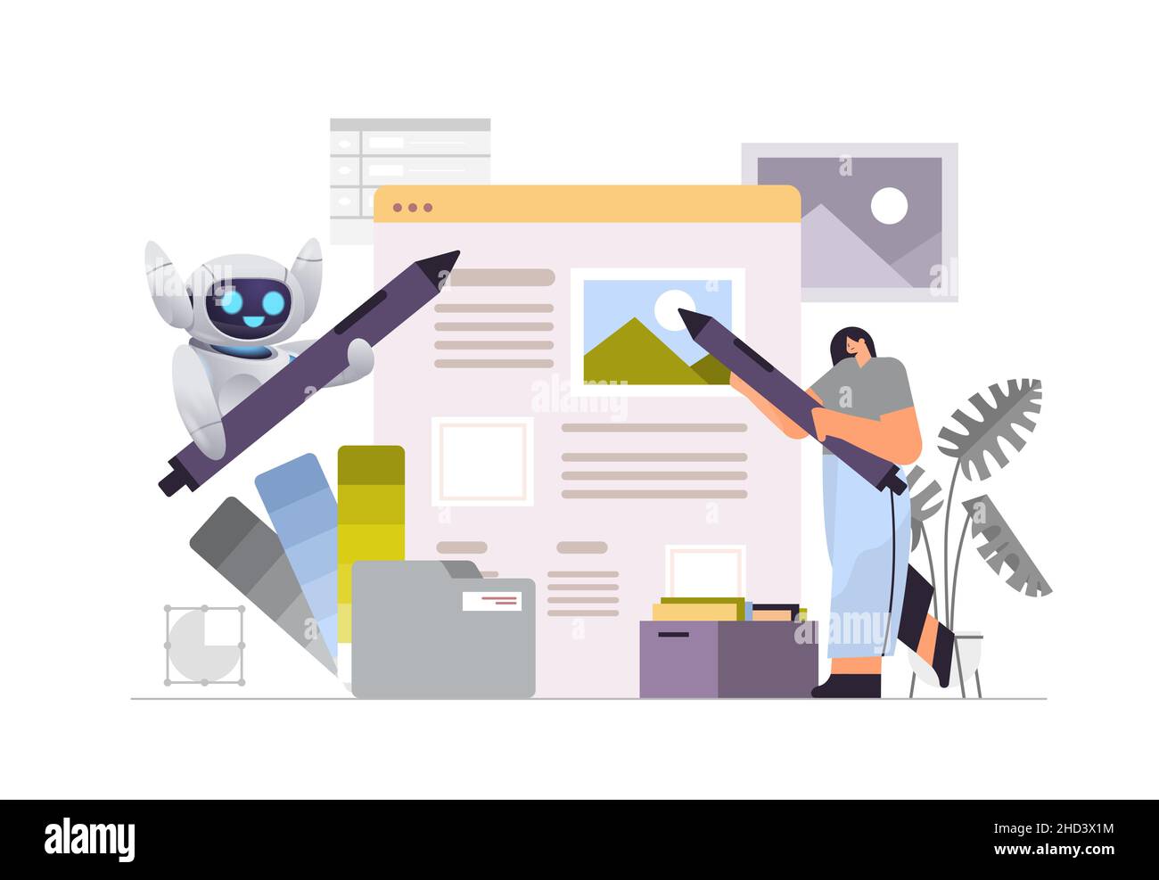 African american woman construction site Stock Vector Images - Alamy