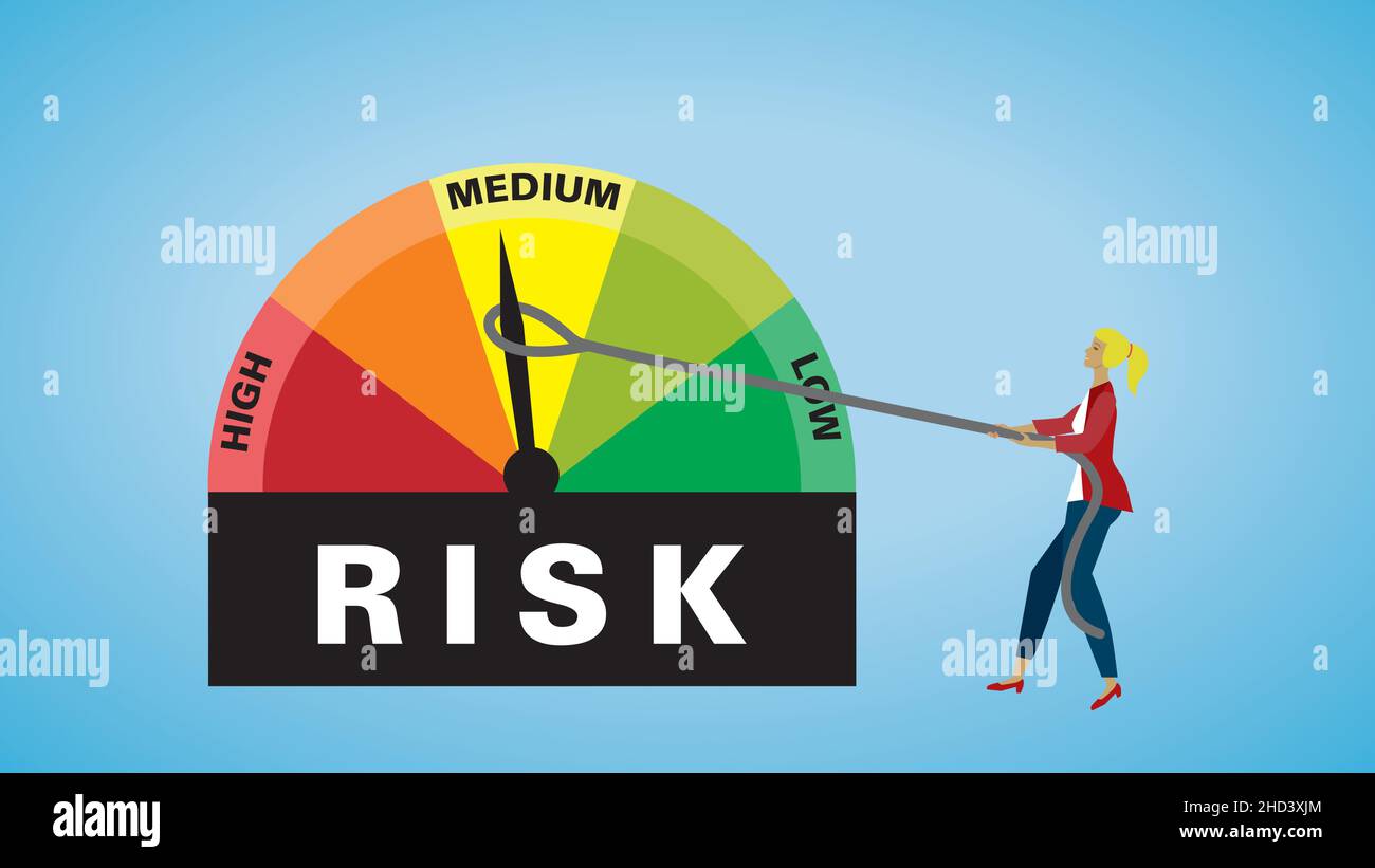 Keep risk as low as possible. Vector illustration. EPS10. Dimension 16: ...