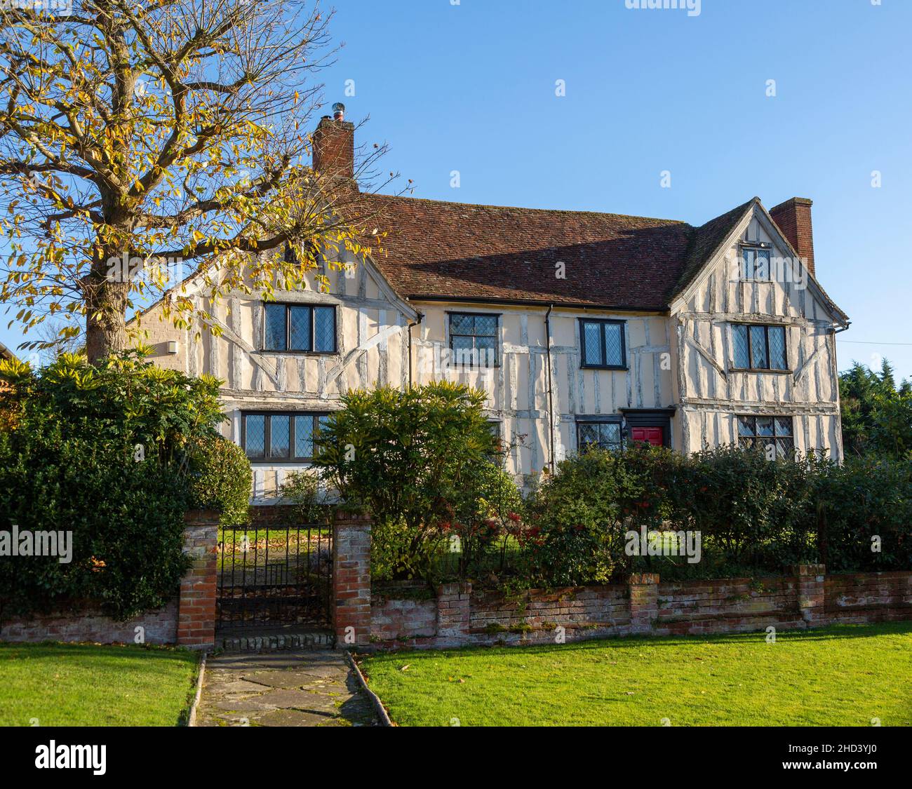 Historic timber framed Tudor building, Polstead, Suffolk, England, UK ...