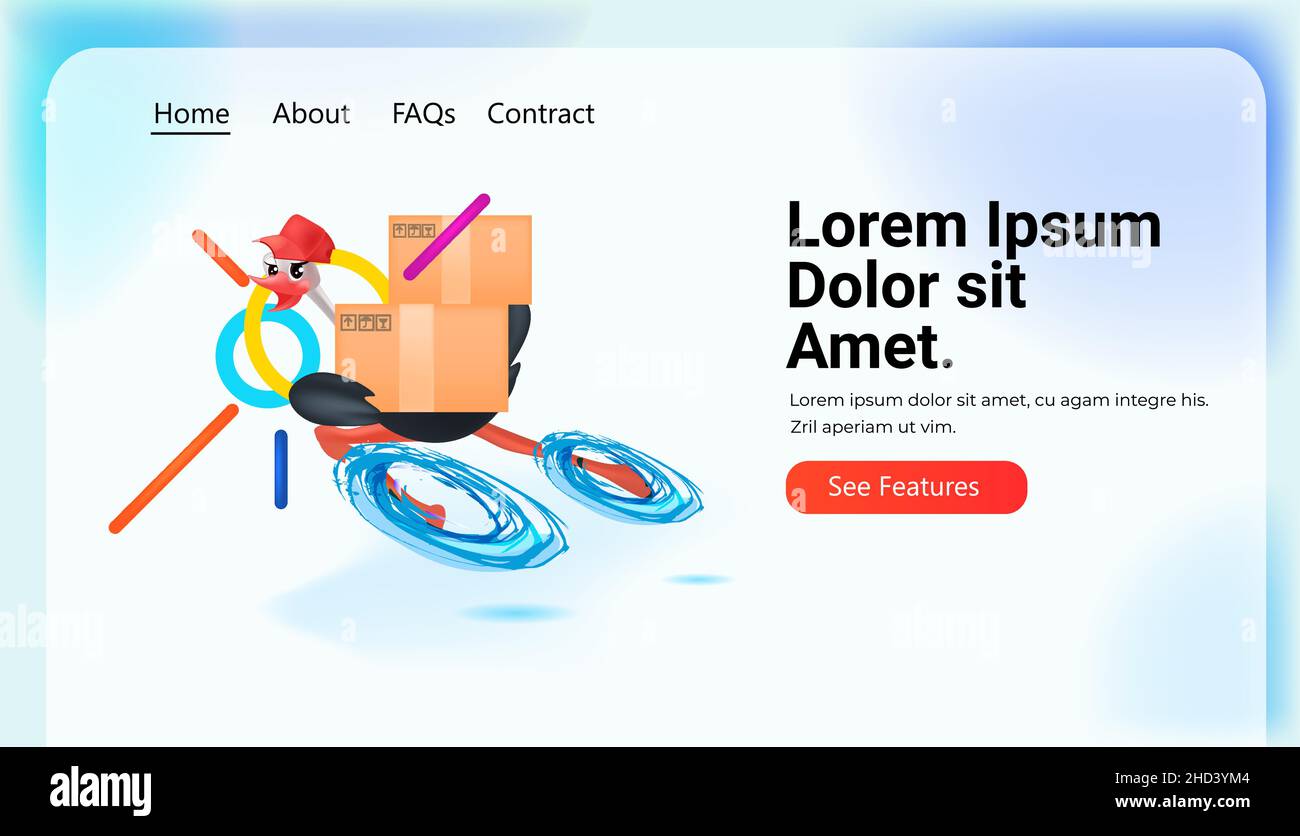 ostrich deliveryman carrying parcels express delivery cargo logistics ...