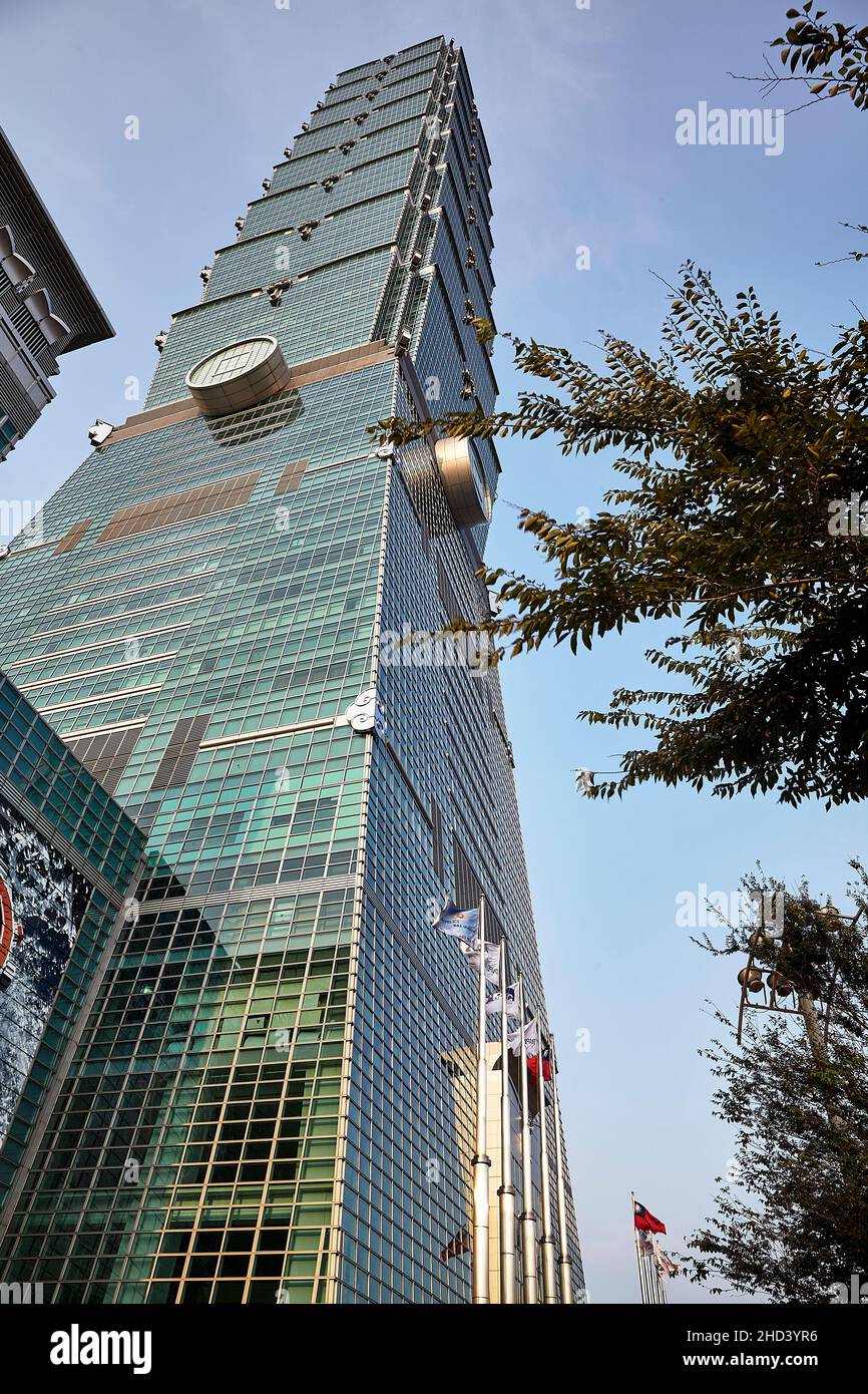 View of the iconic Taipei 101 tower, one of the tallest building in the ...