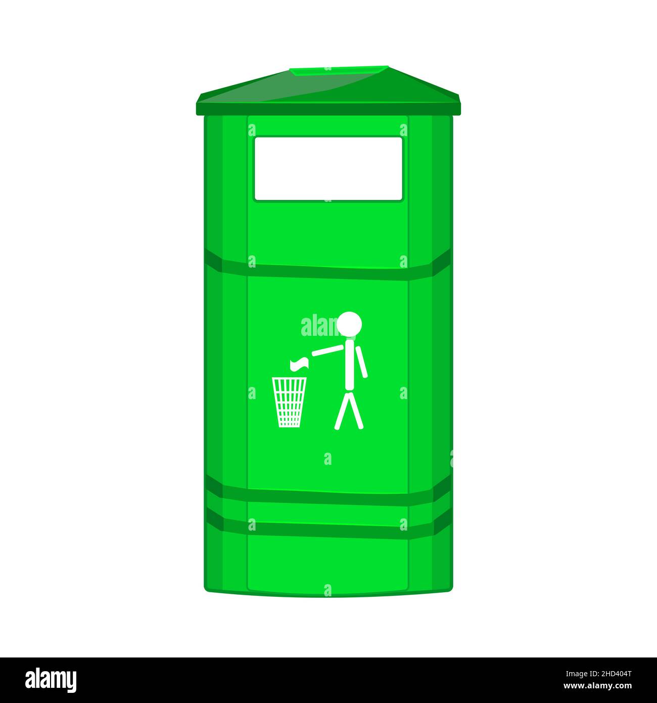 Green recycling bin isolated on white background.Office garbage ...