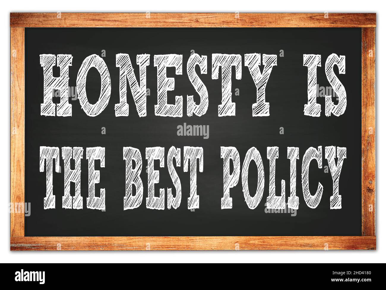HONESTY IS THE BEST POLICY written on black wooden frame school ...