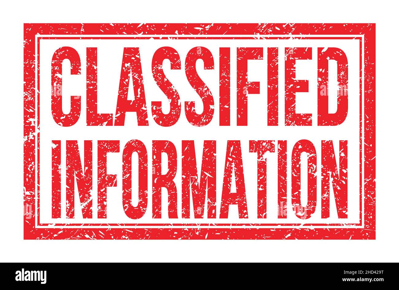 CLASSIFIED INFORMATION, words written on red rectangle stamp sign Stock ...