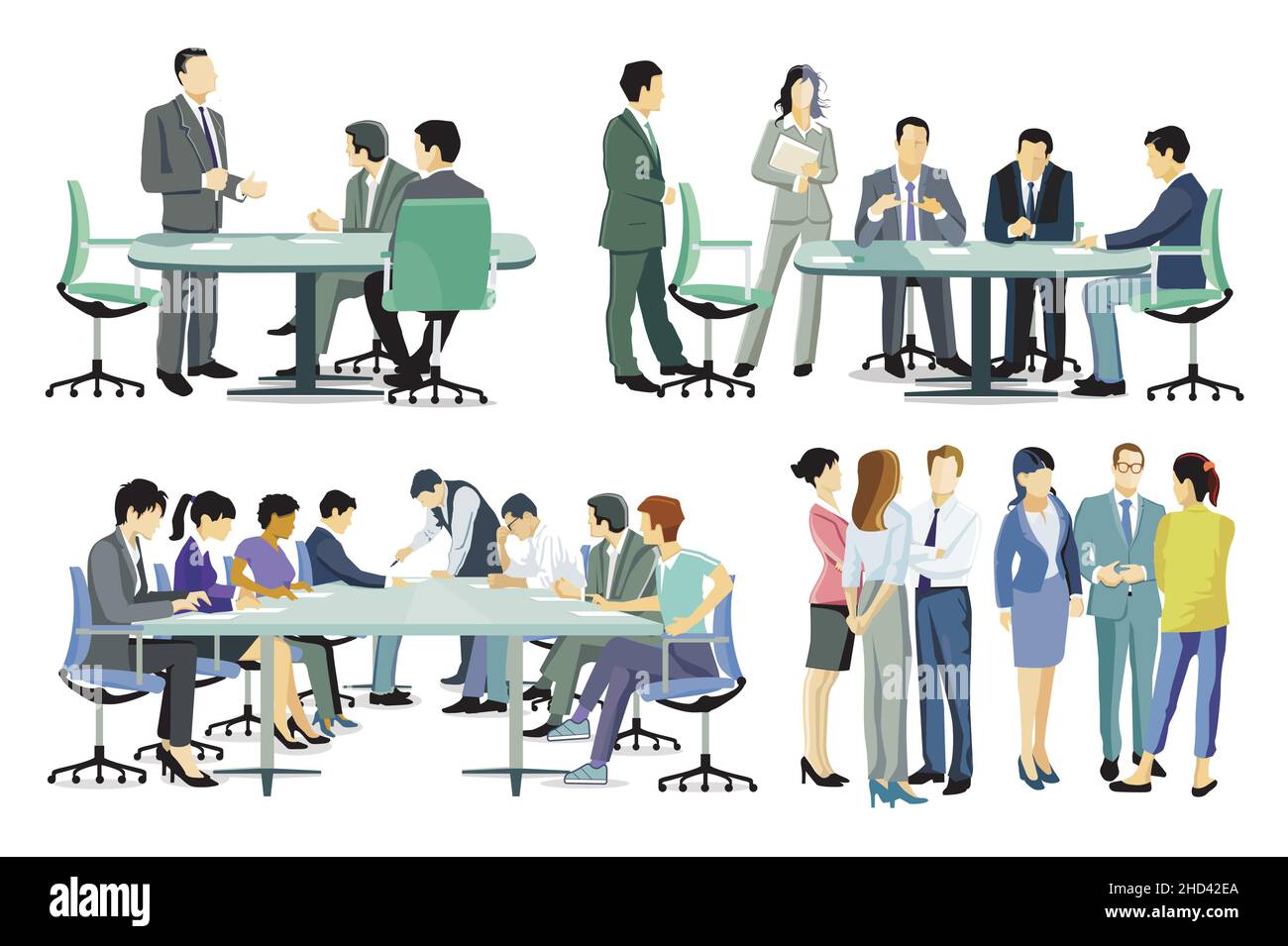 Team consulting, business meeting illustration Stock Vector Image & Art ...