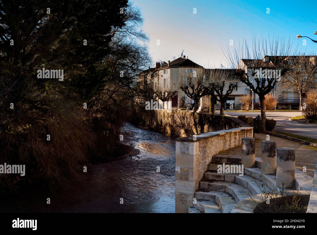 Steps next to the Ruisseau de vert, Catus, Lot Department, France Stock ...