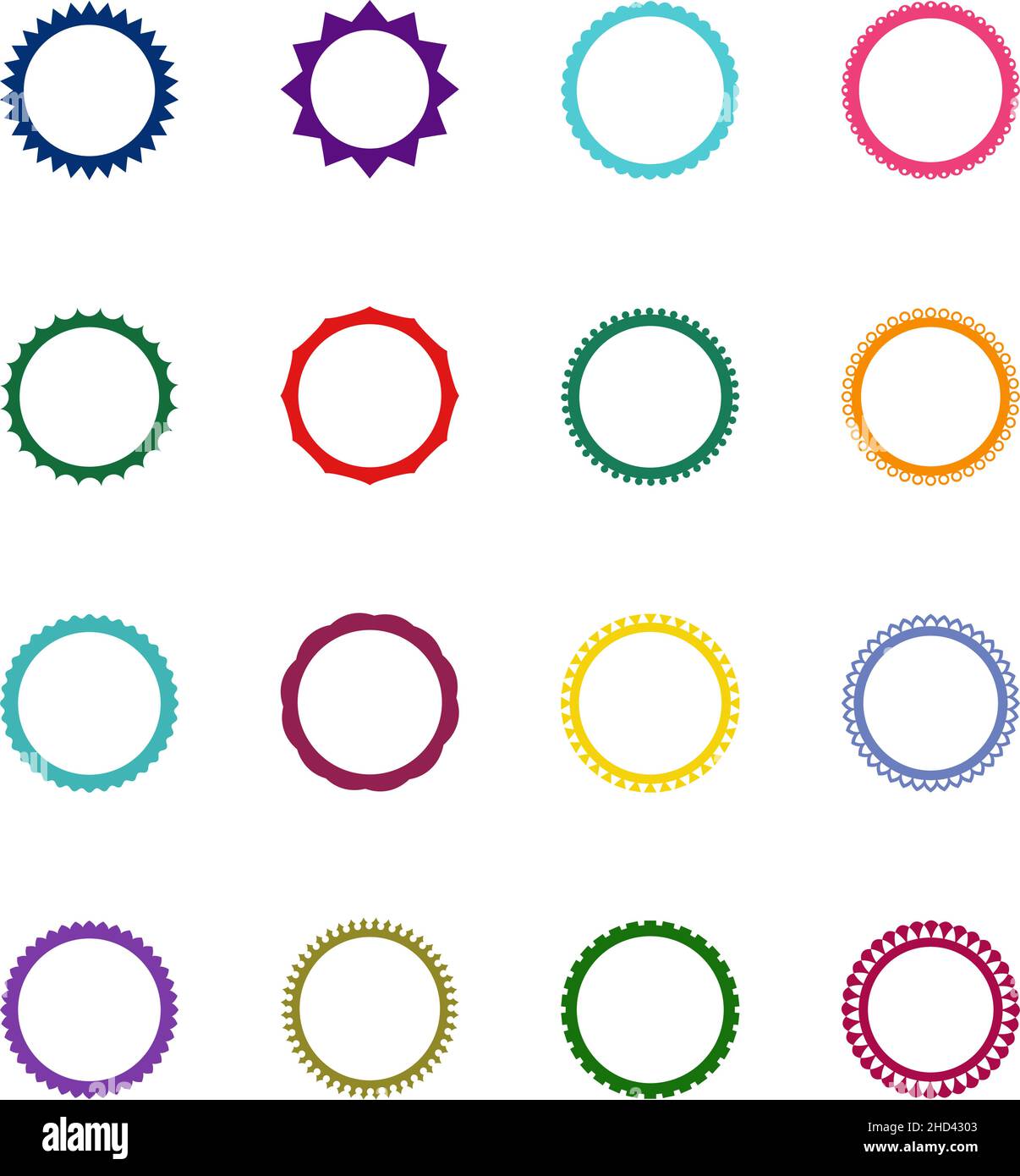 Set of 16 round decorative frames, vector illustration Stock Vector ...