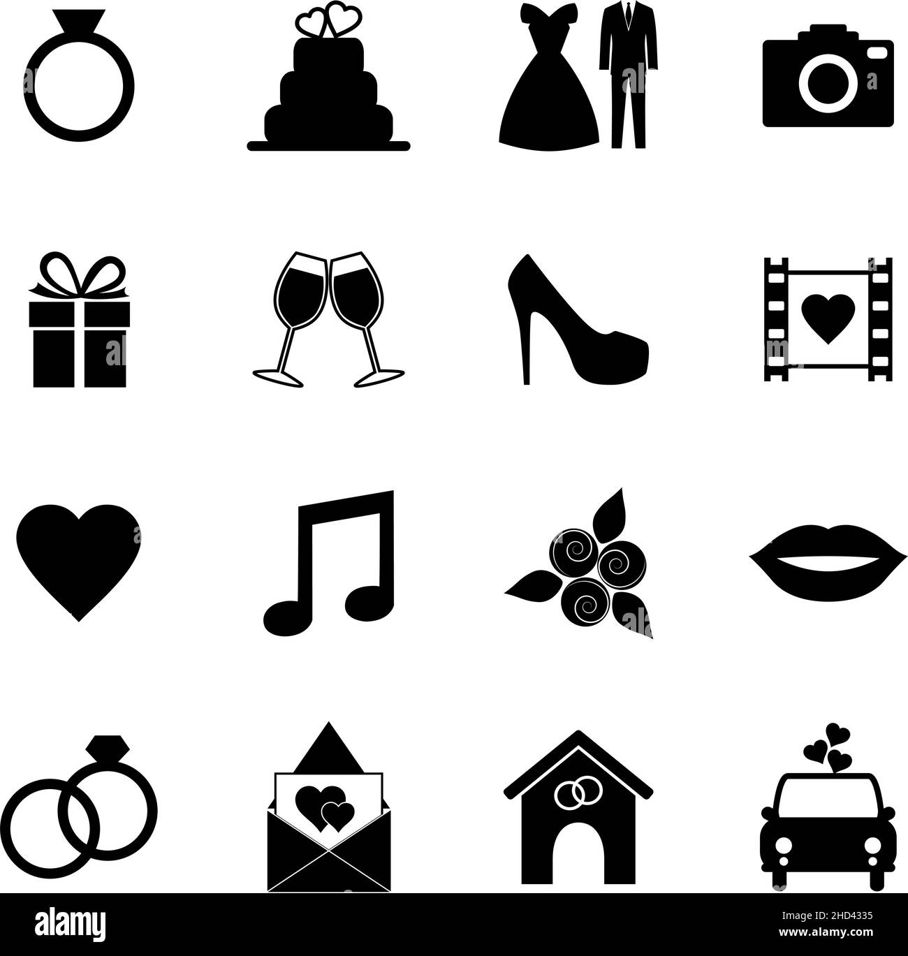 Collection of wedding icons, vector illustration Stock Vector Image ...