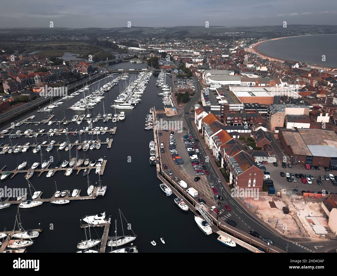 Aerial view of the Southampton port with boats in England Stock Photo ...