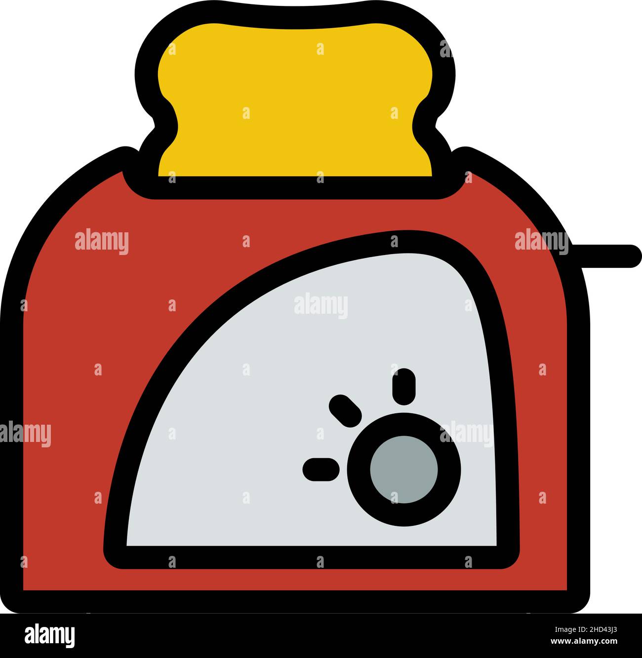 Kitchen Toaster Icon. Editable Bold Outline With Color Fill Design ...