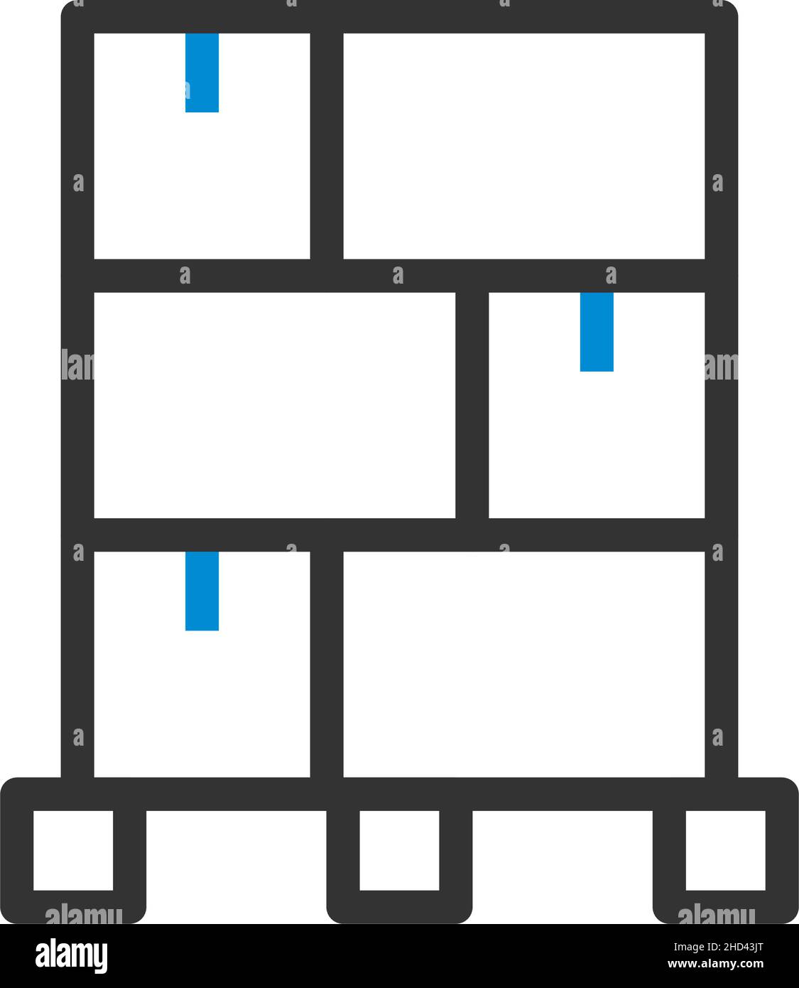 Cardboard Package Box Icon. Editable Bold Outline With Color Fill ...