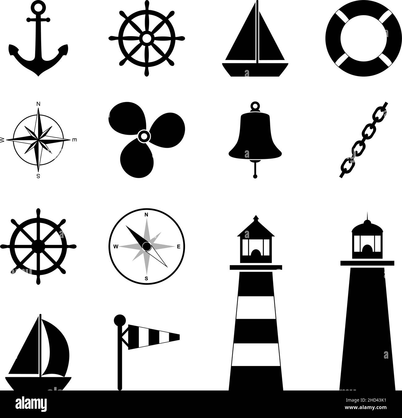 Set of sea icons, vector illustration Stock Vector Image & Art - Alamy