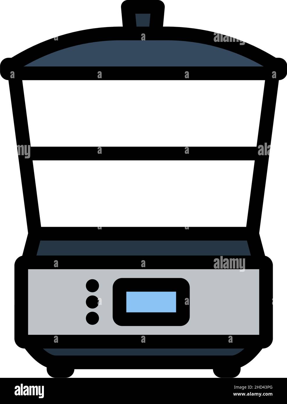Kitchen Steam Cooker Icon. Editable Bold Outline With Color Fill Design ...