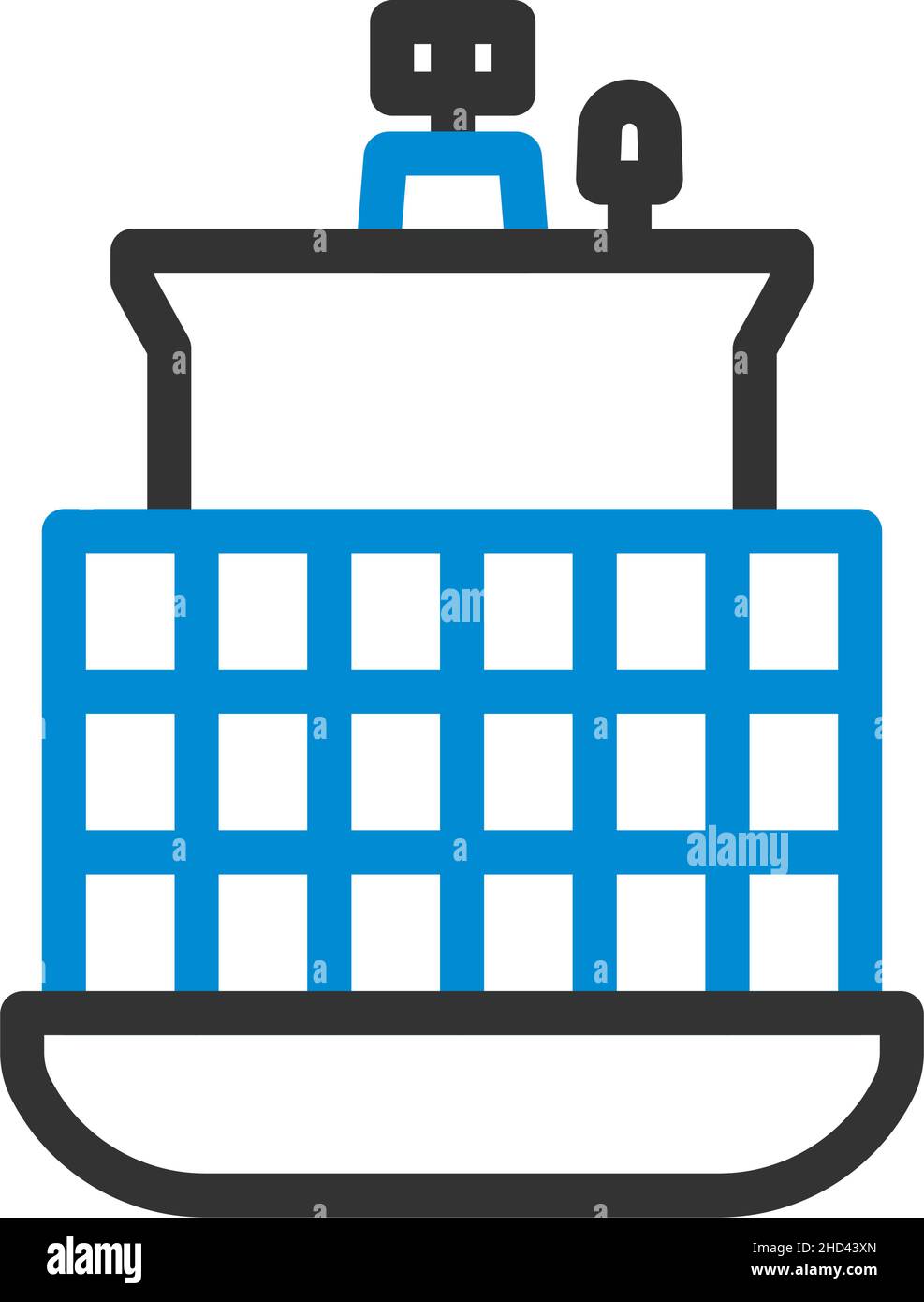 Container Ship Icon. Editable Bold Outline With Color Fill Design ...