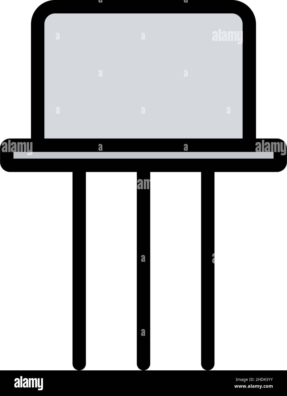 Transistor Icon. Editable Bold Outline With Color Fill Design. Vector ...