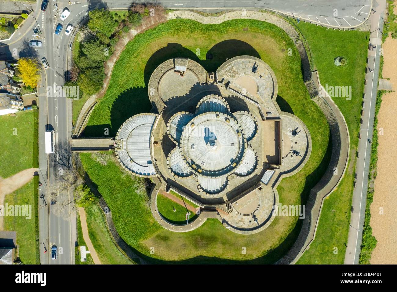 Aerial view of Deal castle, Deal, Kent, UK Stock Photo - Alamy