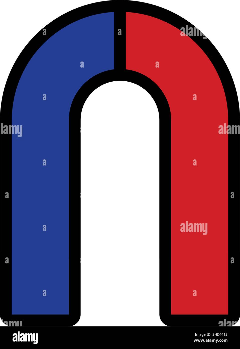 Magnet Icon. Editable Bold Outline With Color Fill Design. Vector ...