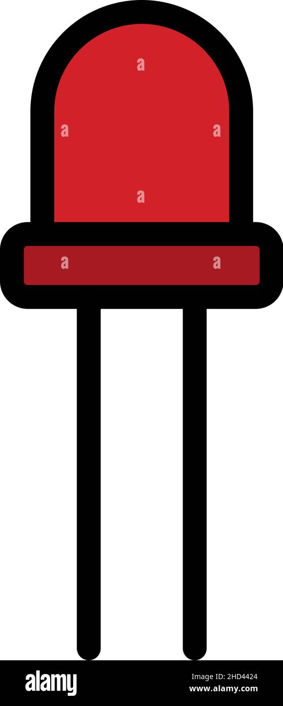 Light-emitting Diode Icon. Editable Bold Outline With Color Fill Design ...