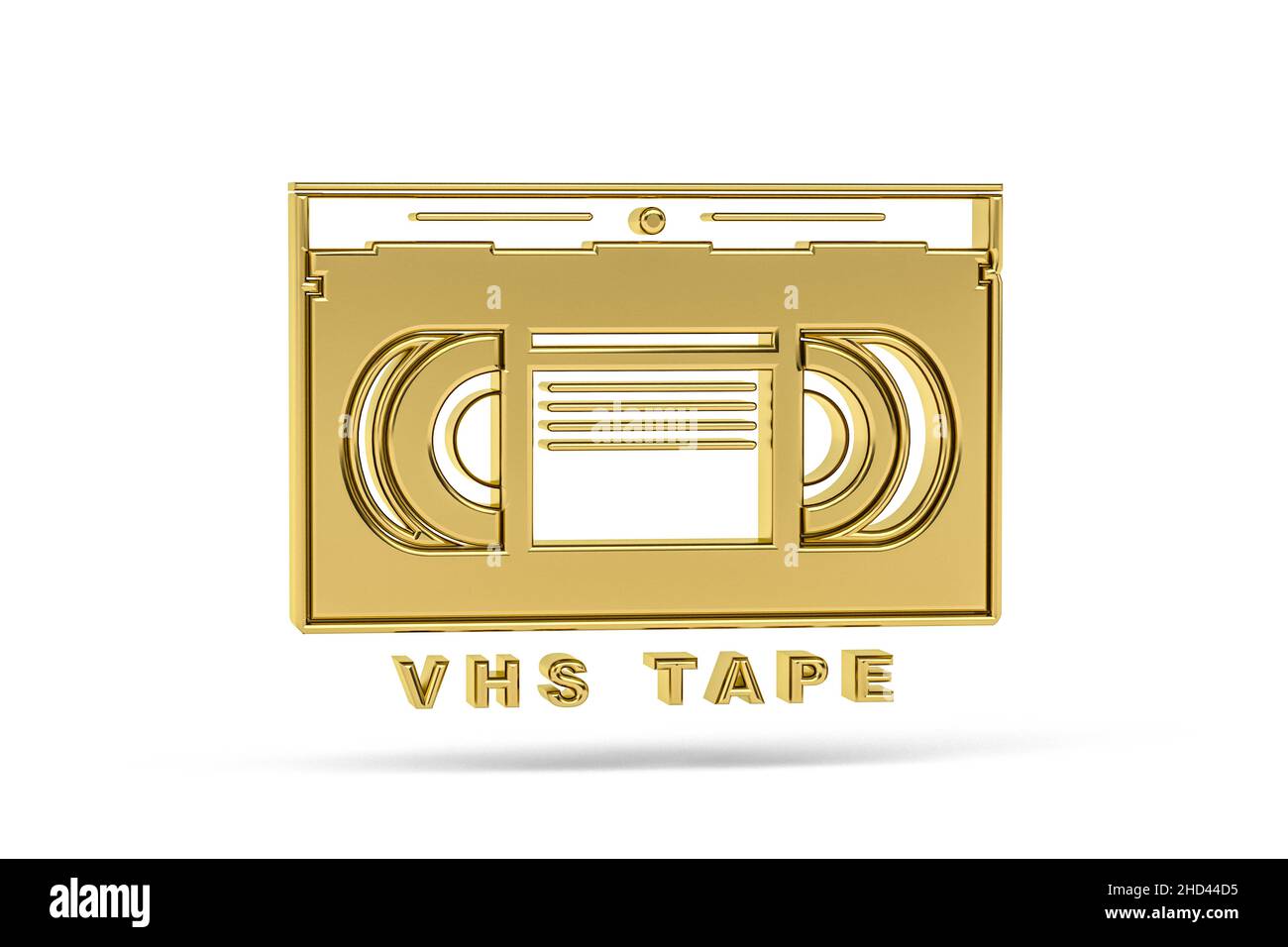 Golden 3d video tape - VHS tape icon isolated on white background - 3D ...