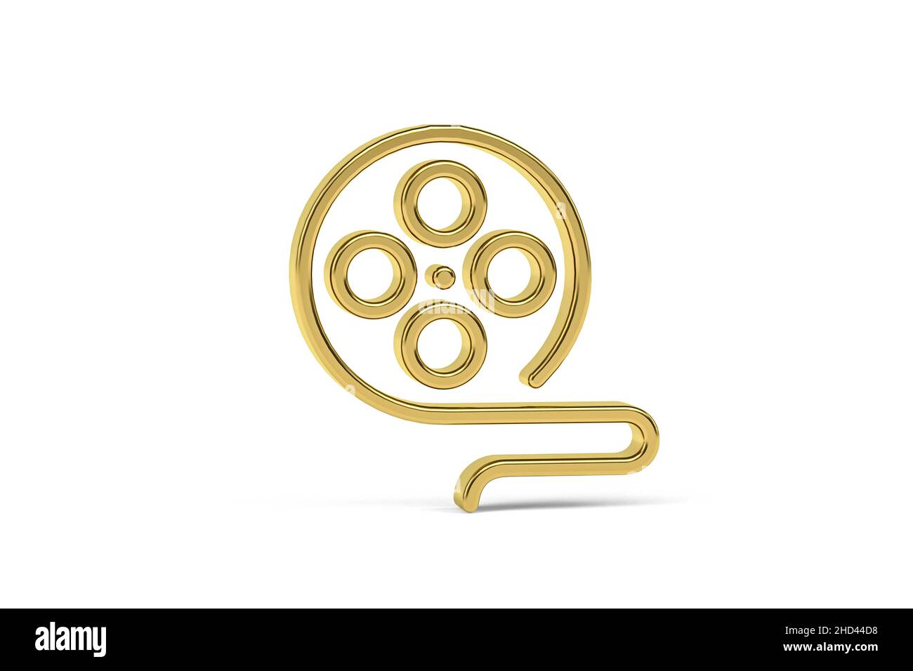Golden 3d video tape - VHS tape icon isolated on white background - 3D ...
