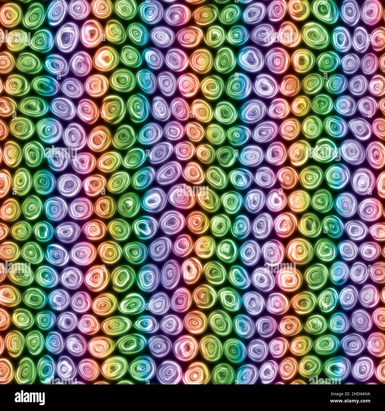 Tiny Rainbow Stripes Squiggly Swirly Spiral Circles Seamless Texture ...