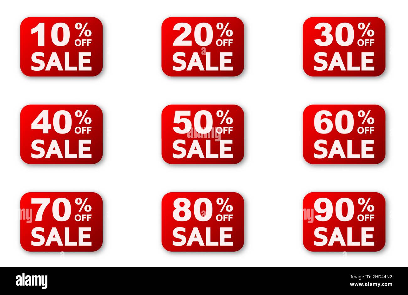 Sale tags with different percentages. Vector illustration. Special ...